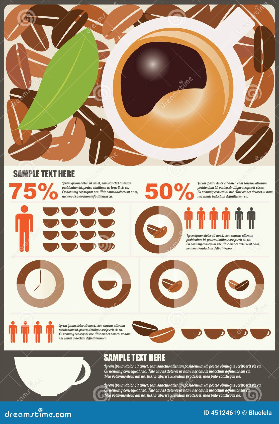 Collection of Coffee Infographics Elements, Vector Stock Vector ...