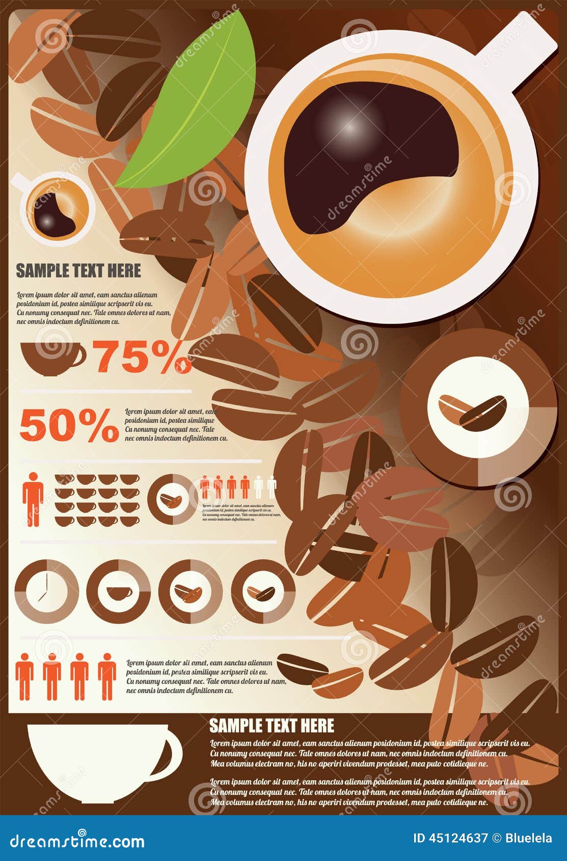 Collection of Coffee Infographics Elements, Vector Stock Vector ...