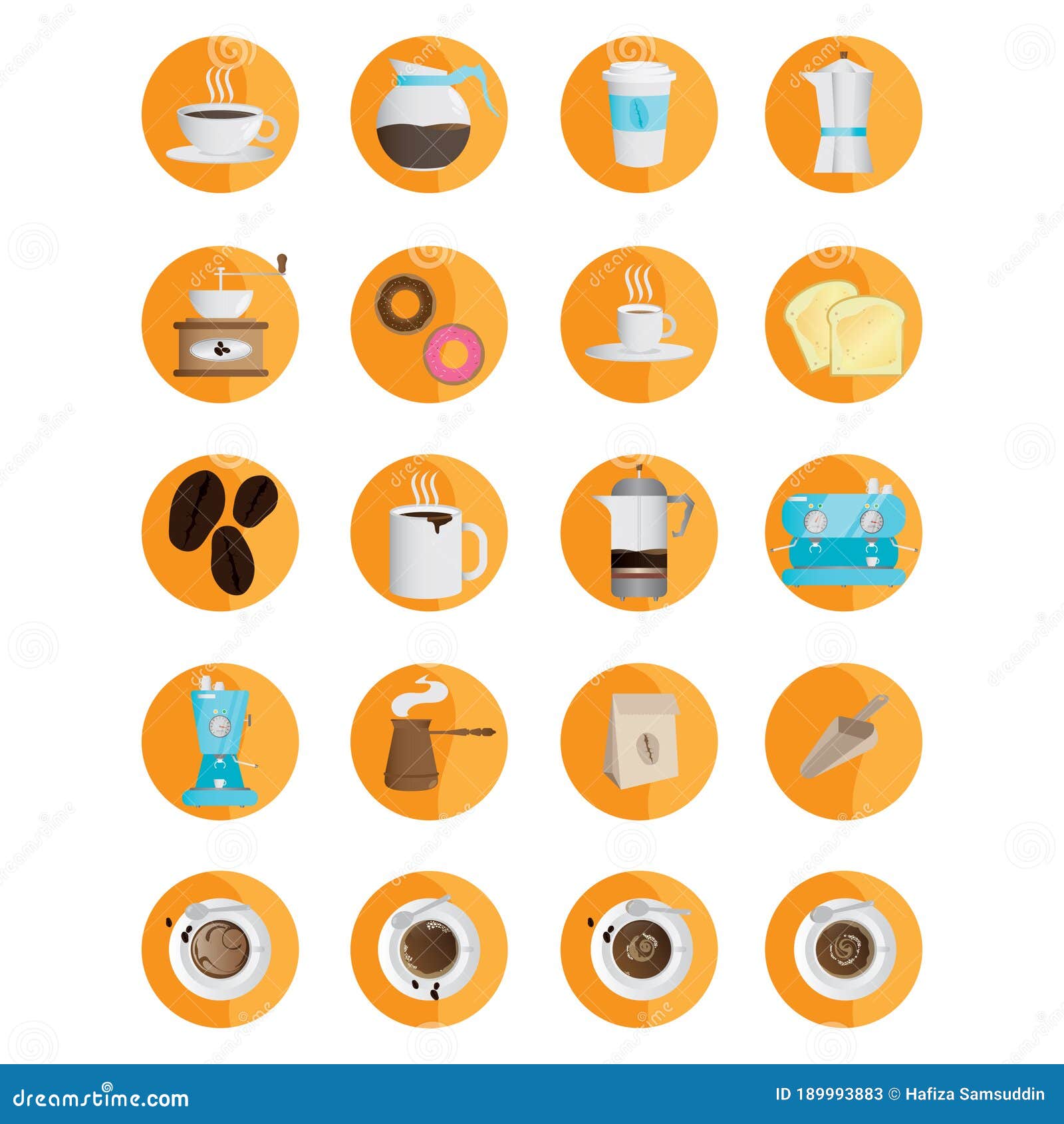 Collection of Coffee Objects. Vector Illustration Decorative Design ...