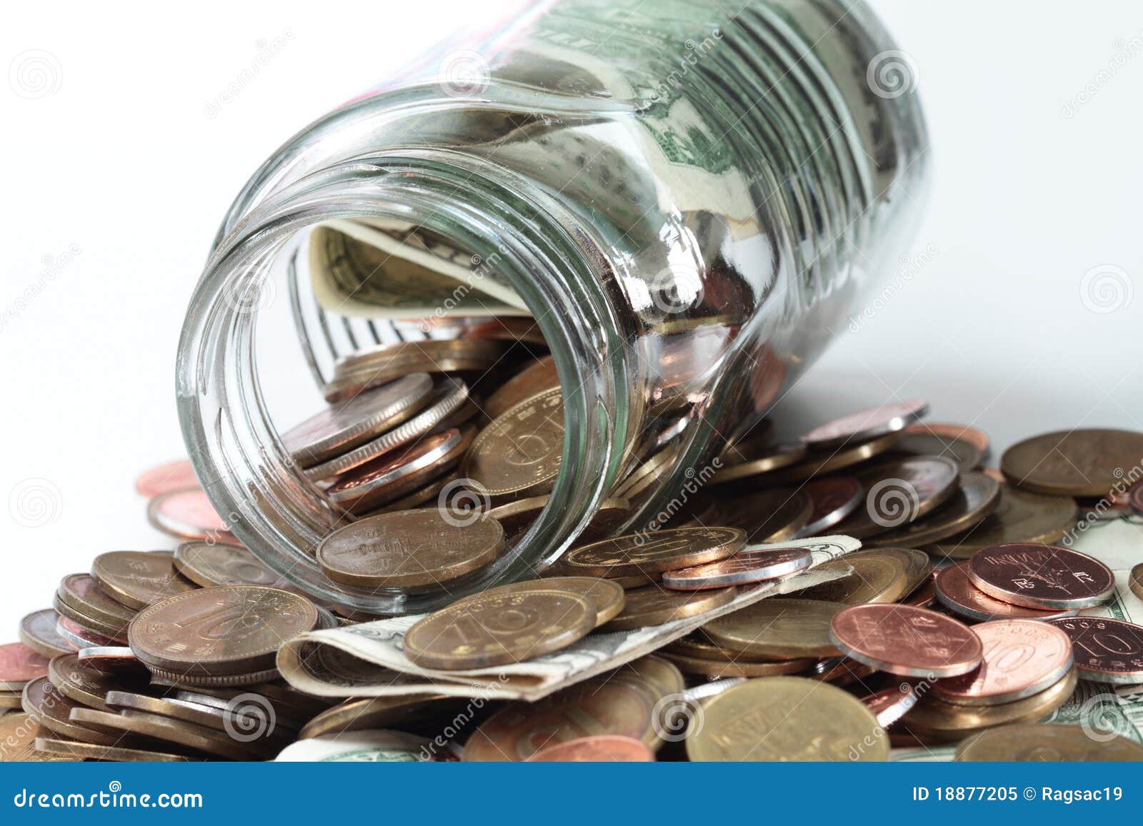 Collection of Coins in a Jar Stock Image - Image of nonprofits, give ...