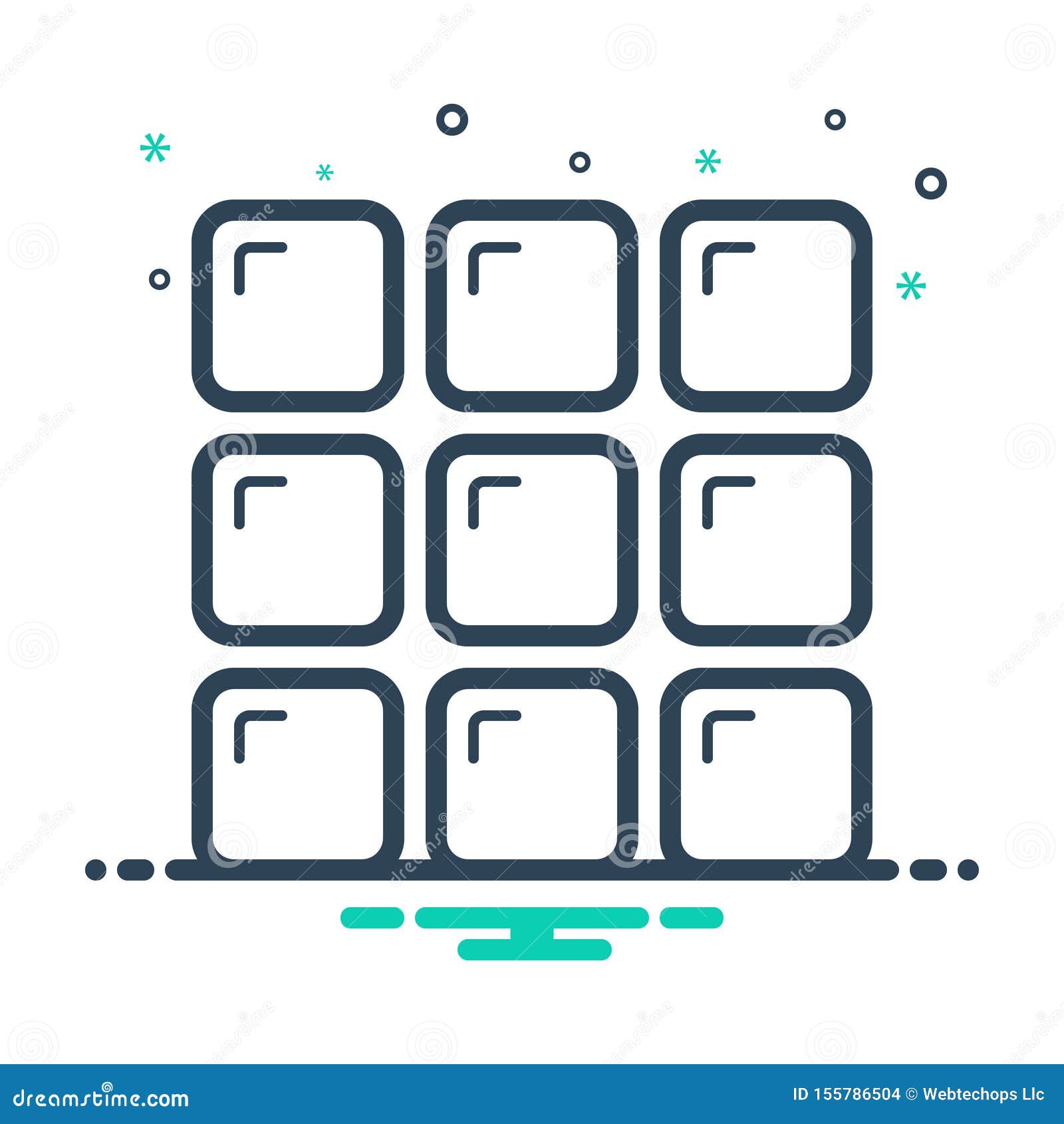 Black Mix Icon for Collection, Category and List Stock Illustration ...