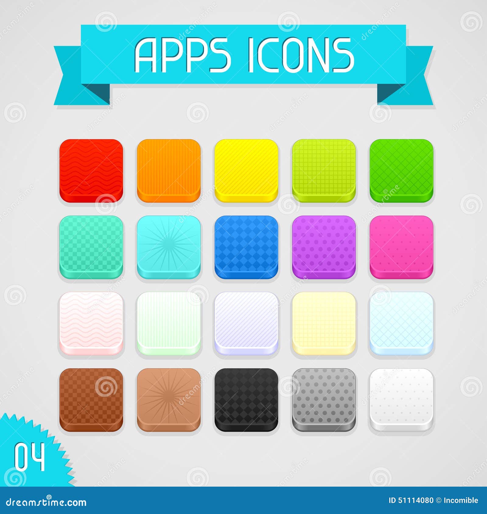 Collection of Color Apps Icons. Set 4 Stock Vector - Illustration of ...
