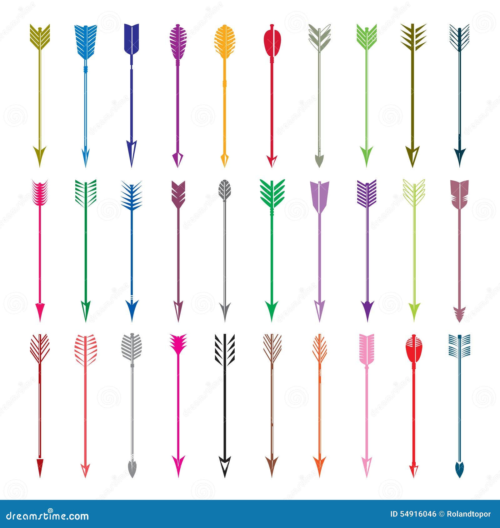 Collection of Color Arrows stock vector. Illustration of color - 54916046