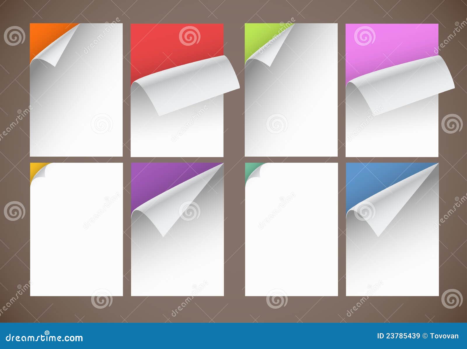 Collection of Color Blank Paper Sheets Stock Vector - Illustration of ...