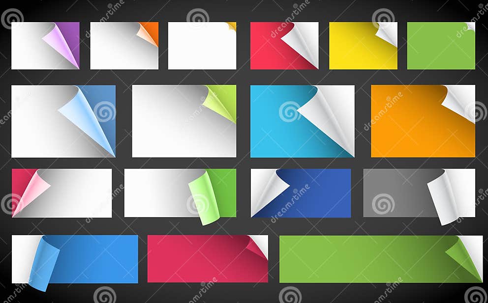 Collection of Color Blank Paper Sheets Stock Vector - Illustration of ...