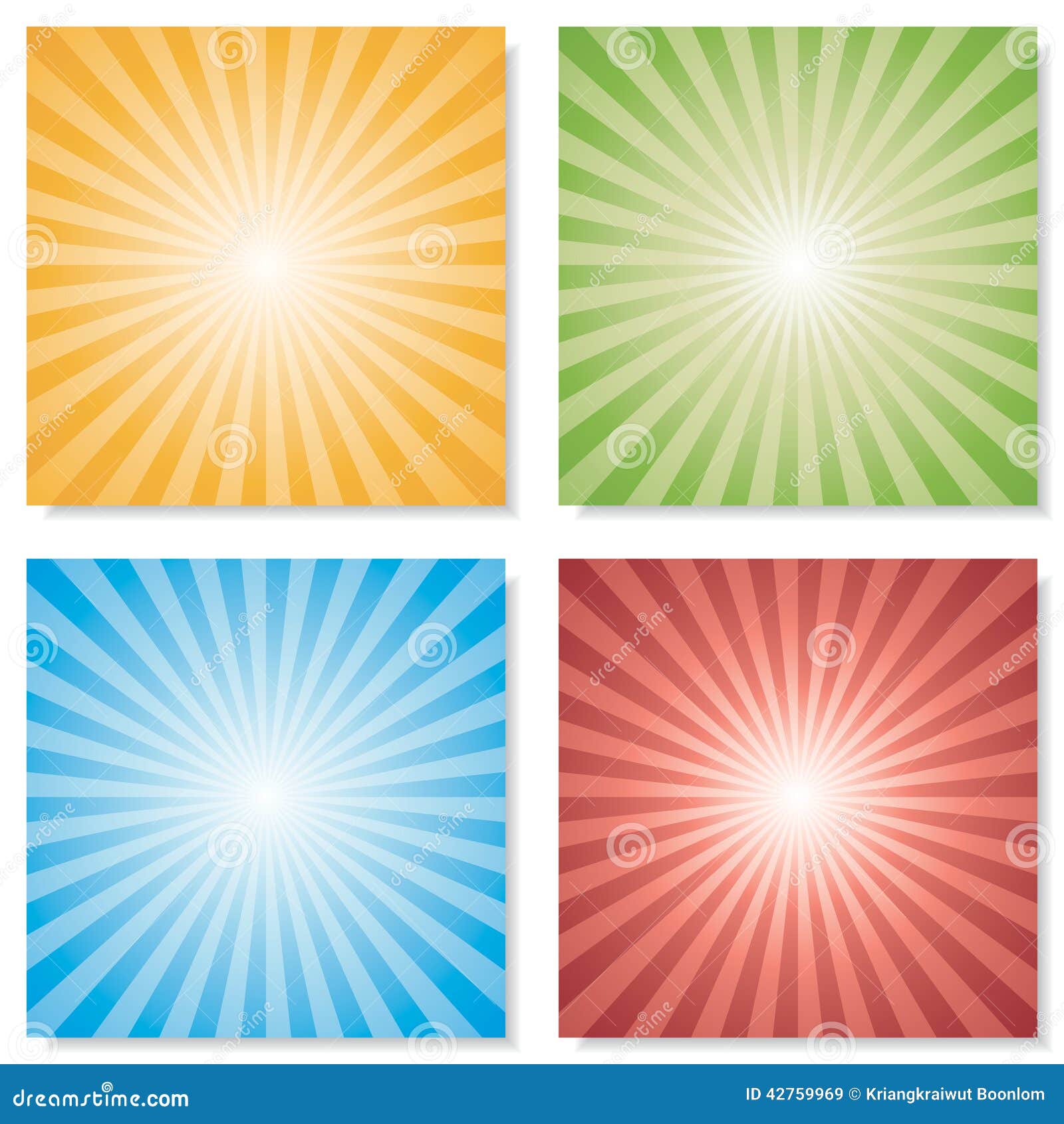 Collection Of 4 Color Burst Backgrounds. Vector. | CartoonDealer.com ...