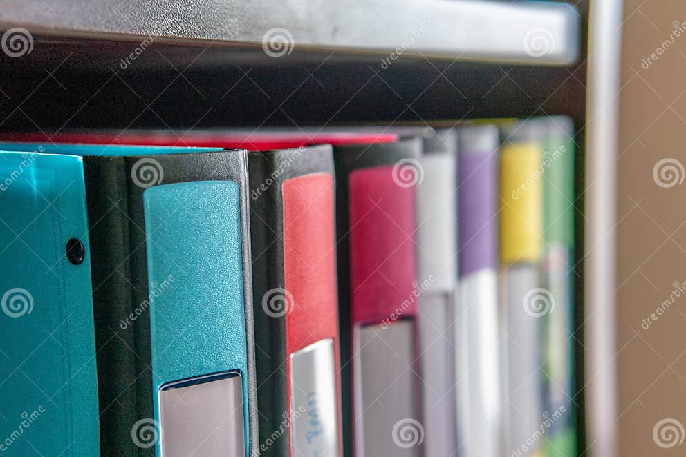 Collection of Color Coded Binders To Keep Documents Stock Photo - Image ...