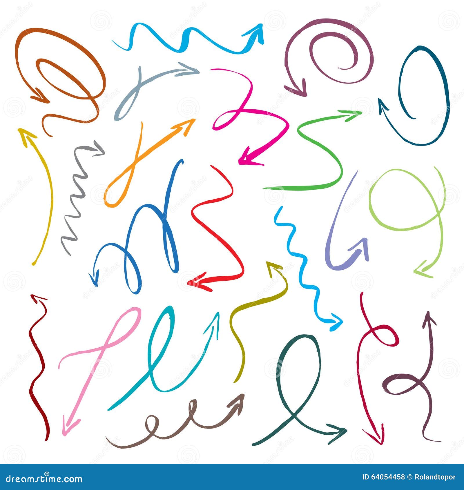 Collection of Color Drawing Arrows Stock Illustration - Illustration of ...