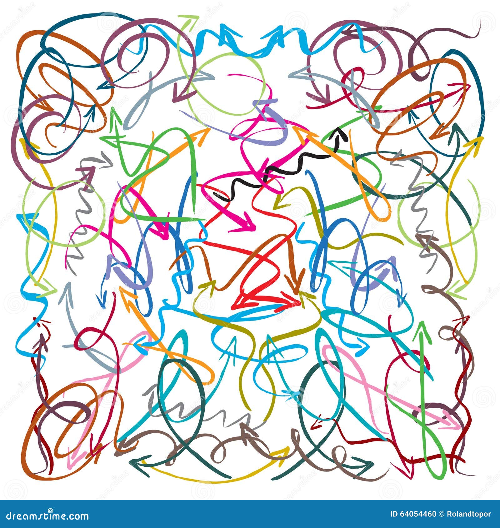 Collection of Color Drawing Arrows Stock Illustration - Illustration of ...