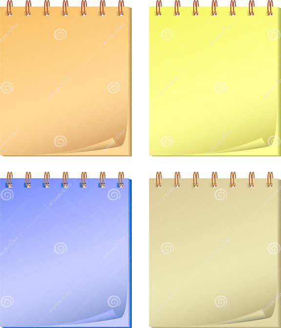 Collection color notepads. stock vector. Illustration of vector - 17165878
