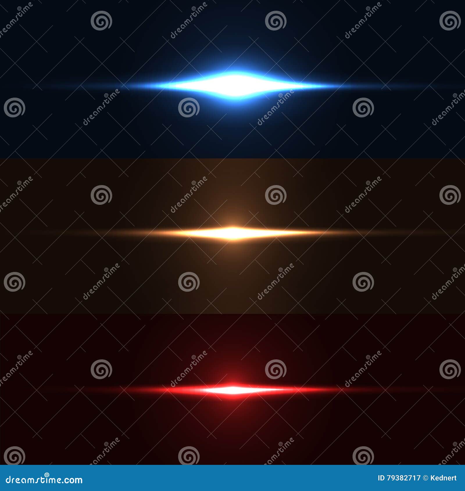 Collection of Colored Bright Lens Flares. Lighting Effects of Flash ...