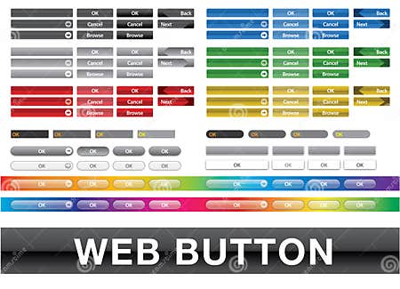 Collection Colored Button Web User Interface Stock Vector ...