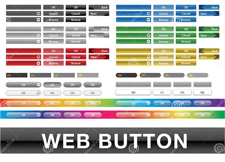 Collection Colored Button Web User Interface Stock Vector ...