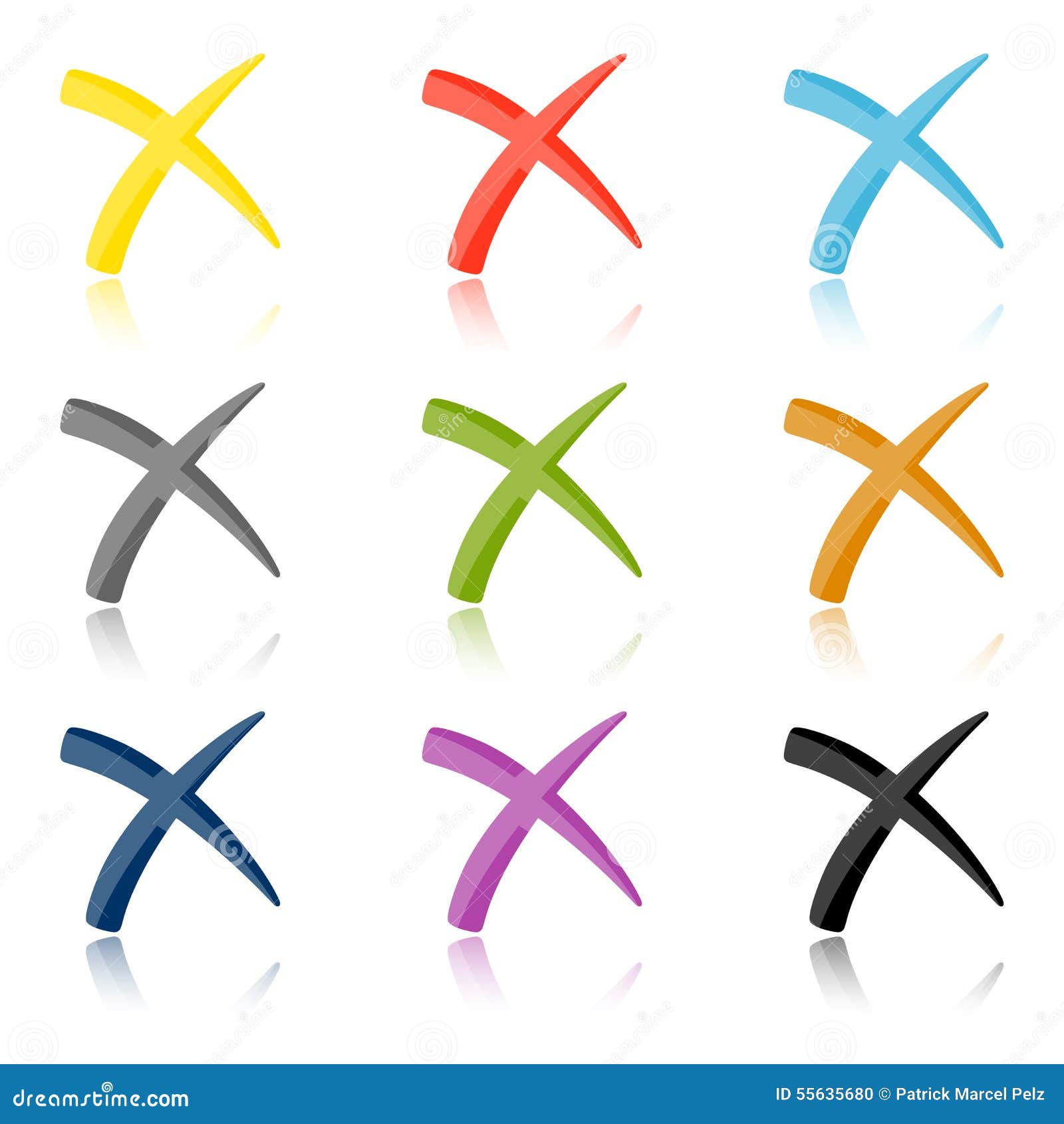 Collection of Colored Crosses Stock Vector - Illustration of prohibited ...