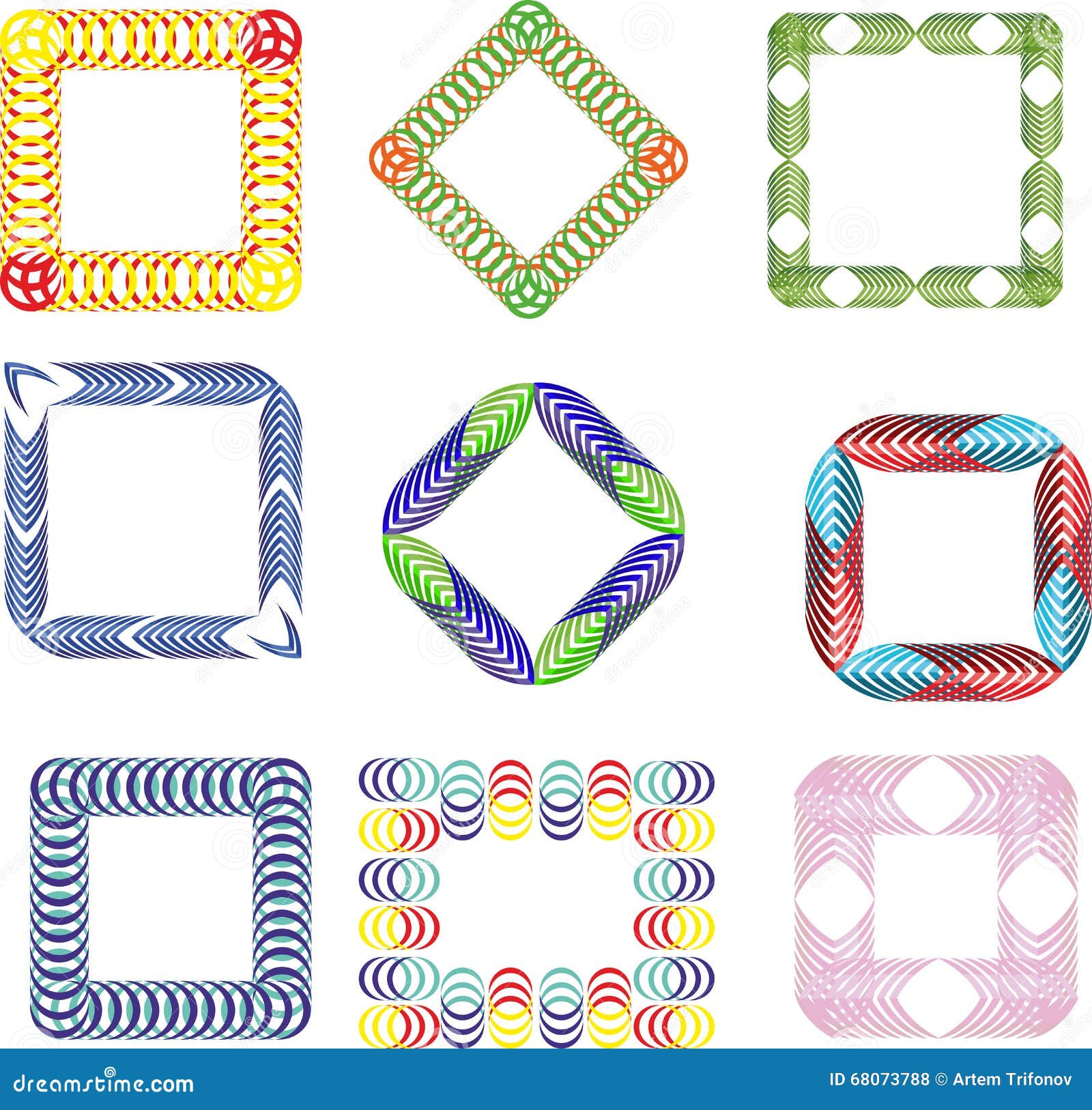 Collection of Colored Geometric Abstract Frames Stock Vector ...