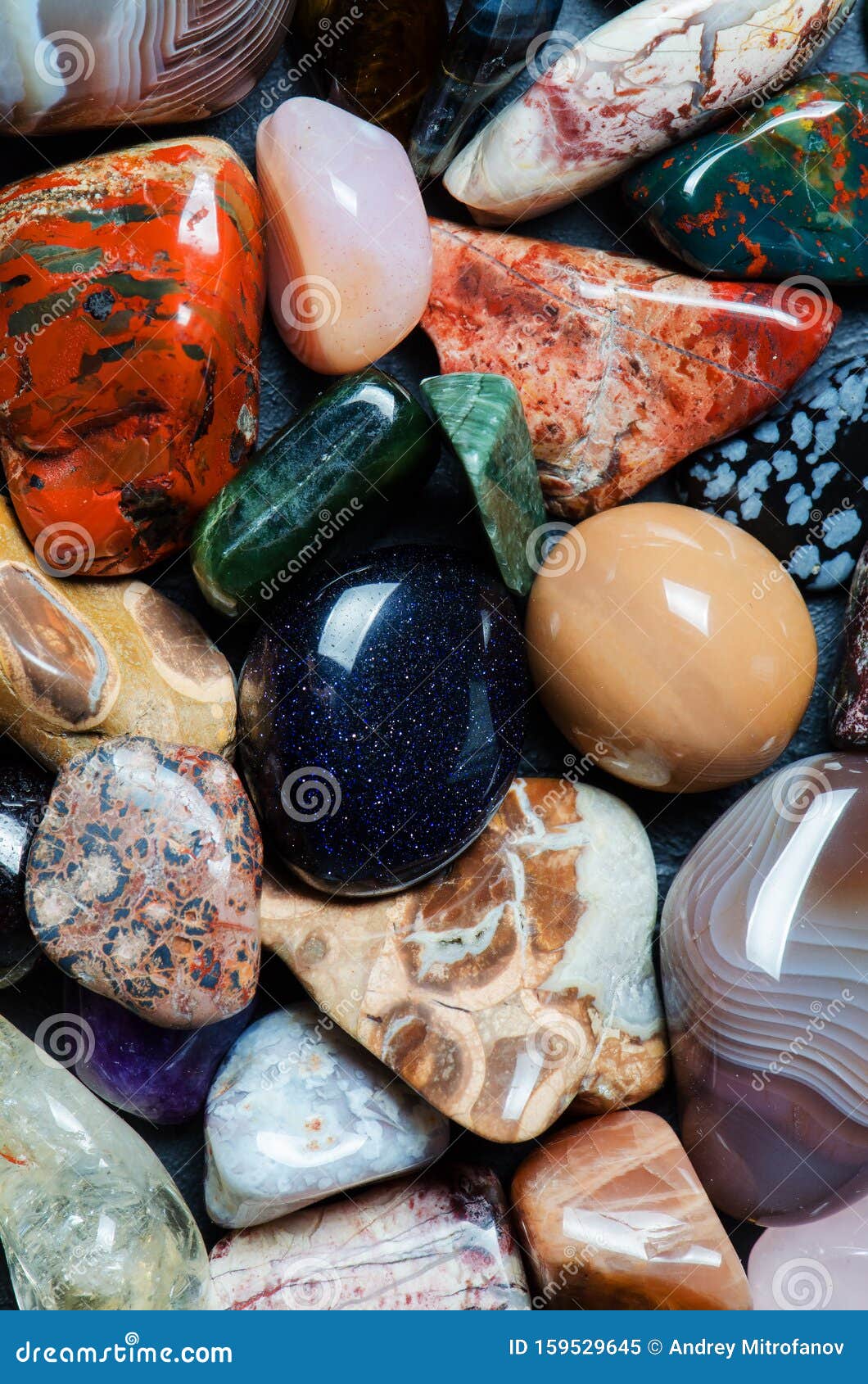 Collection of Colored Minerals. the Texture of the Stone Stock Image ...