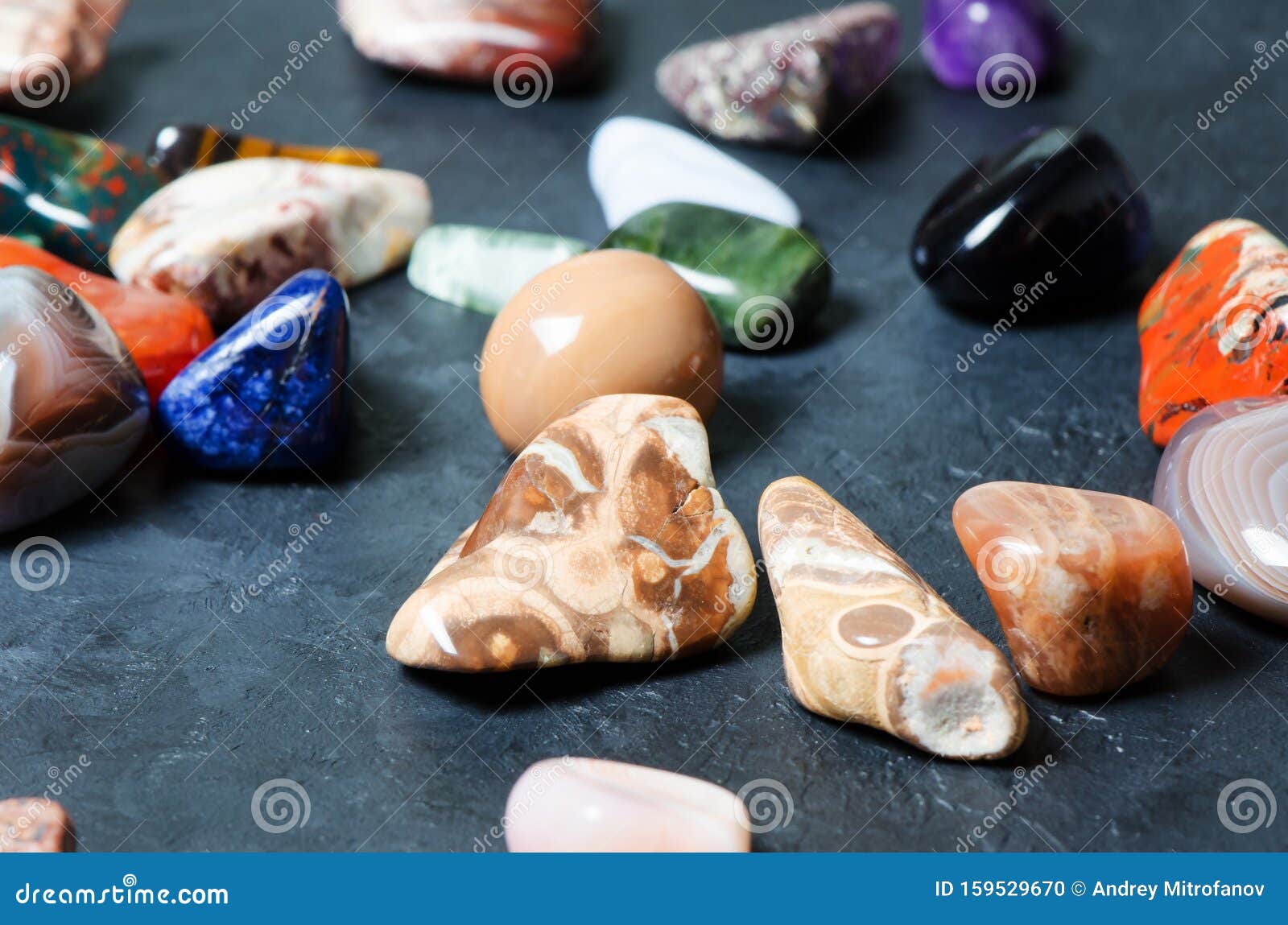 Collection of Colored Minerals. the Texture of the Stone Stock Photo ...