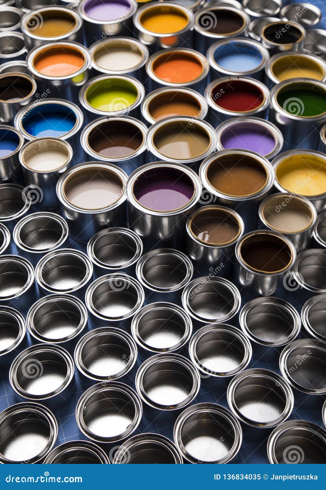 Collection of Colored Paints Cans Stock Image - Image of messy, paint ...