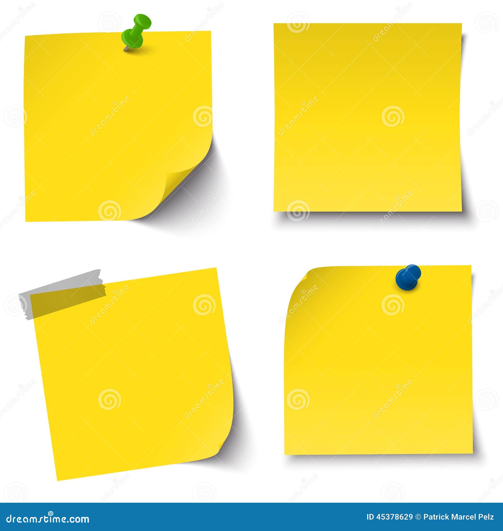 Collection of Colored Sticky Papers Stock Vector - Illustration of ...