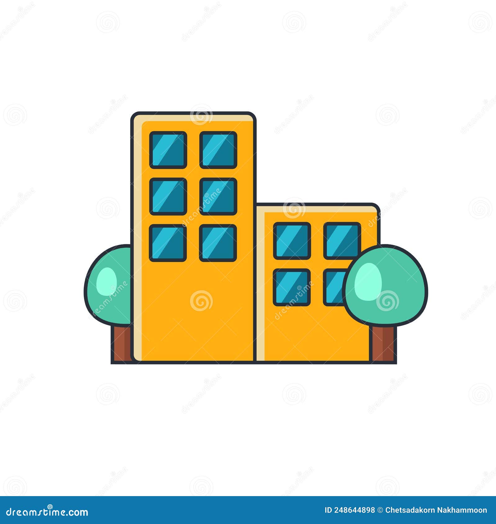 Collection Colored Thin Icon of Building Stock Vector - Illustration of ... Collection Colored Thin Icon of Building Stock Vector - Illustration of ...