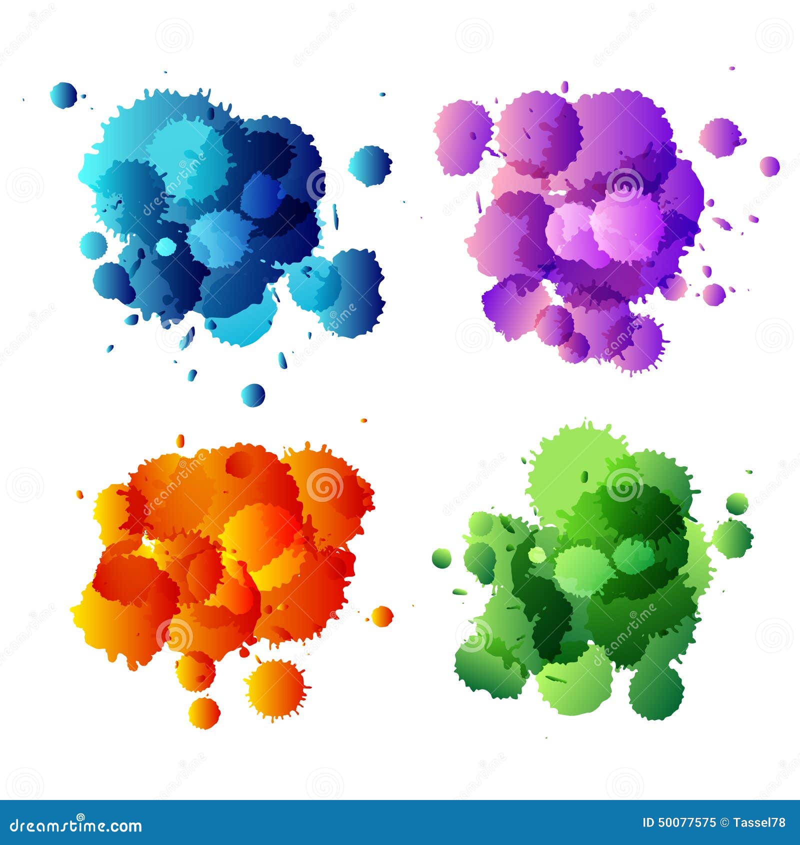 Collection of Colorful Abstract Paint Splash Stock Vector ...