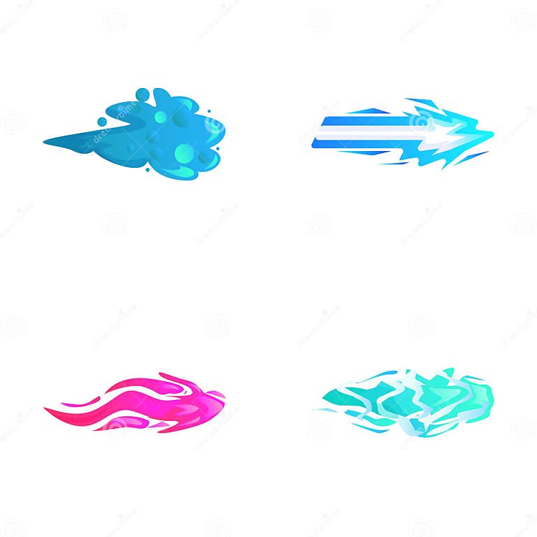 Collection of Colorful Abstract Speed Effects Stock Vector ...