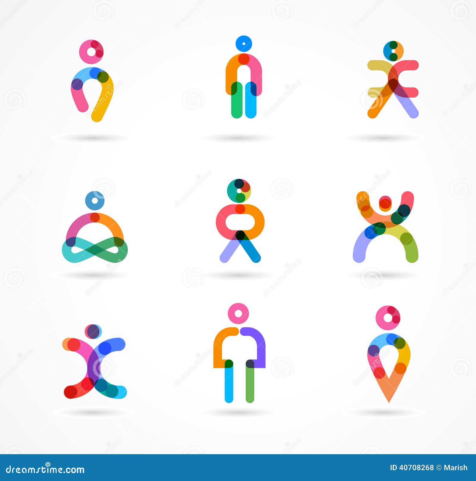 Collection of Colorful Abstract Vector People Stock Vector ...