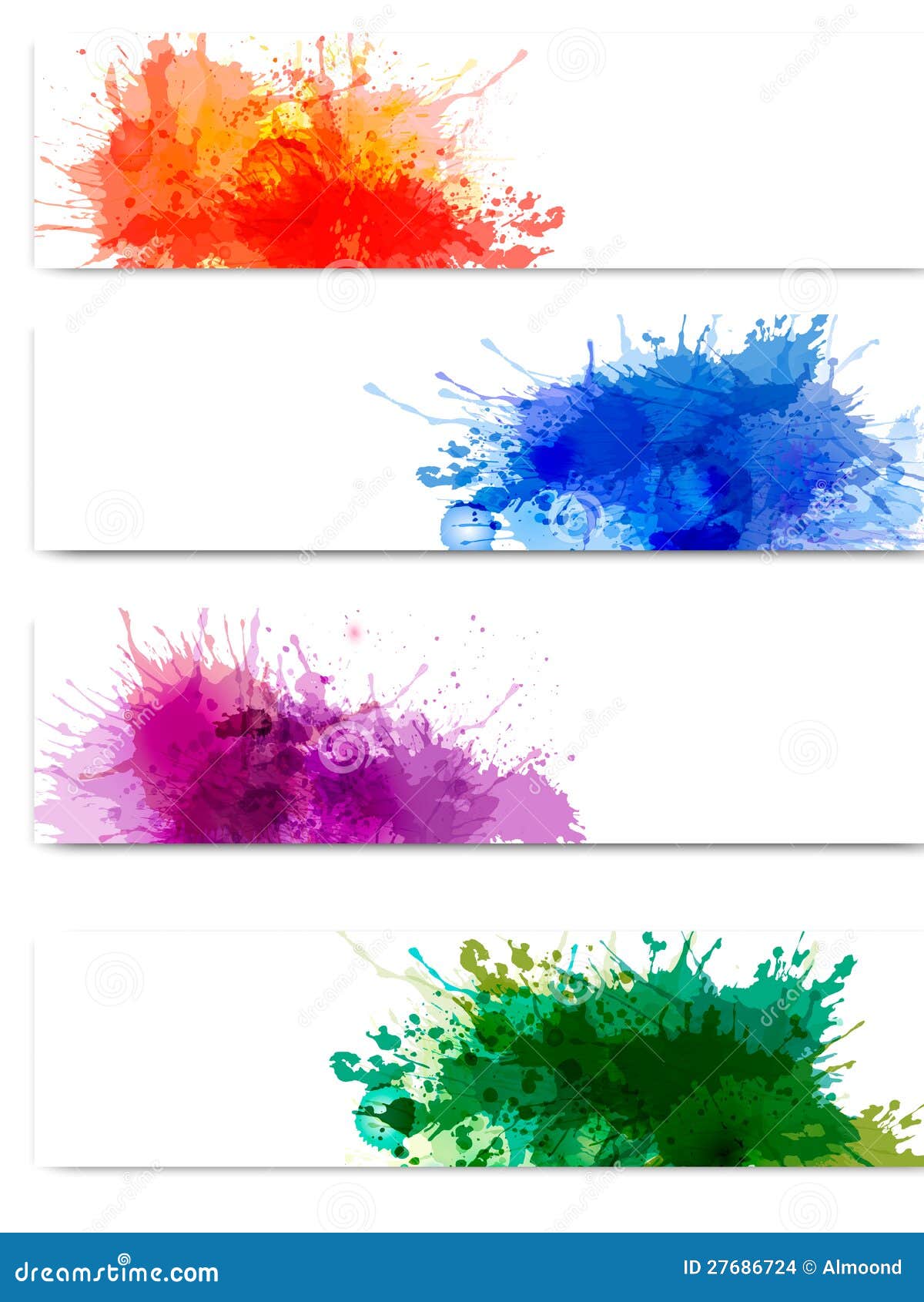 Collection of Colorful Abstract Watercolor Banners Stock Vector ...