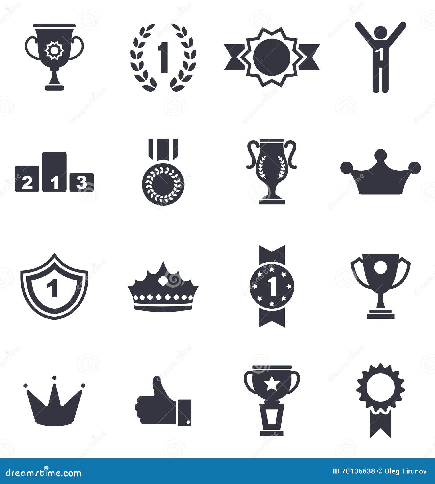 Collection Colorful Awards Icons on White Background Stock Vector ...