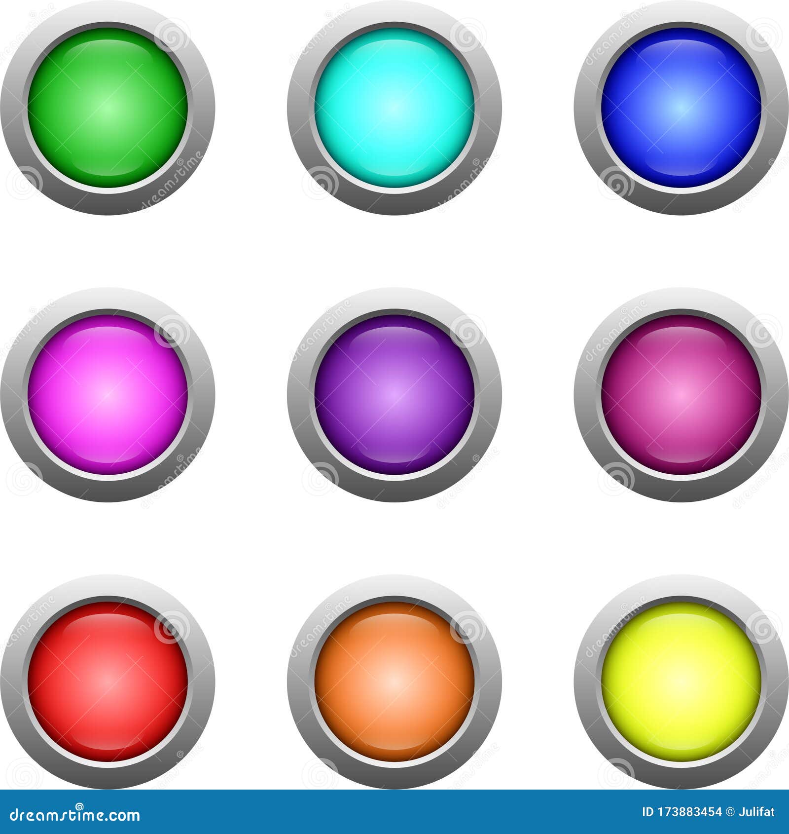 Collection of Colorful Buttons for Web Design. Computer Buttons. Design ...