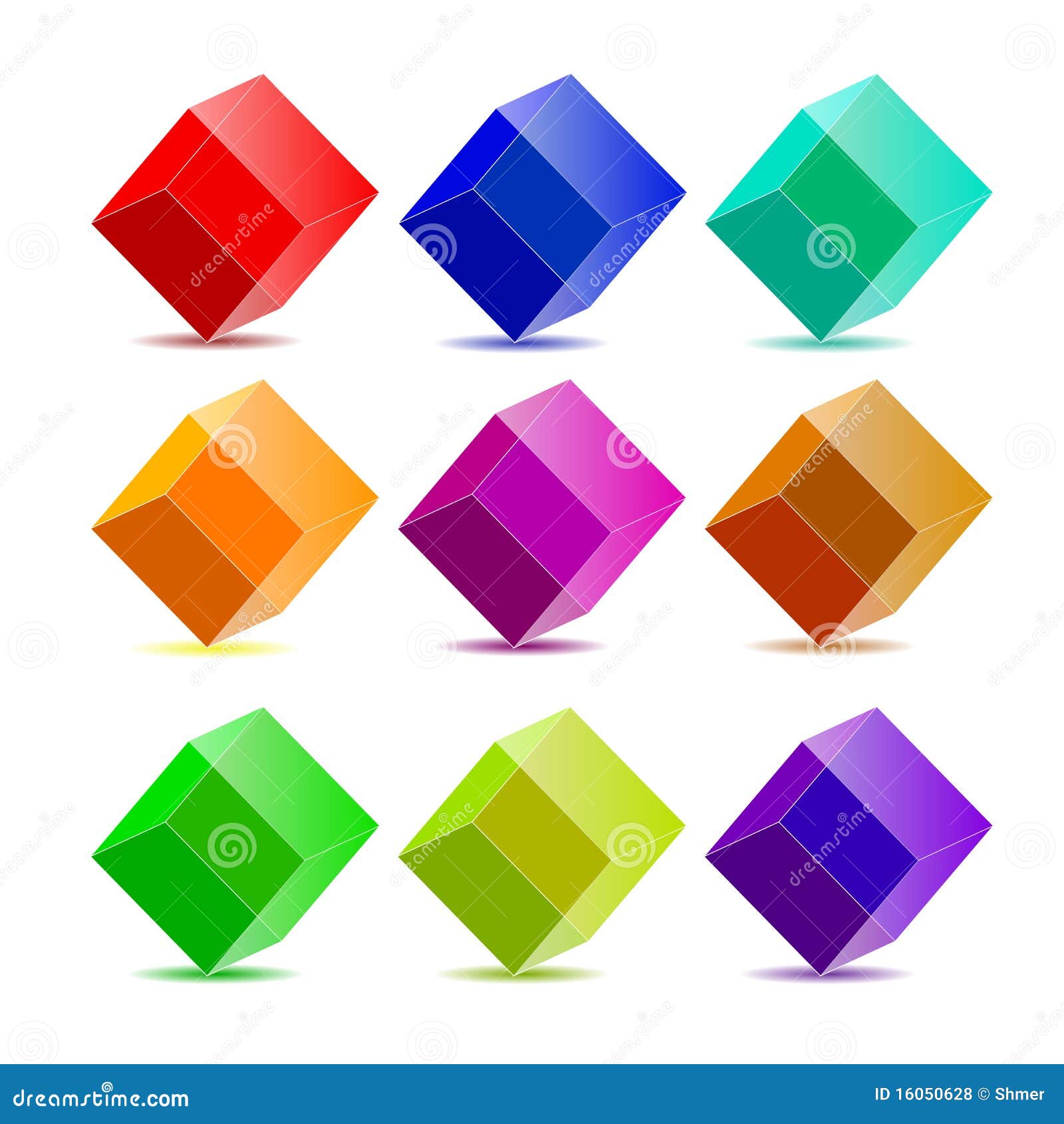 Collection colorful cubes stock vector. Illustration of form - 16050628