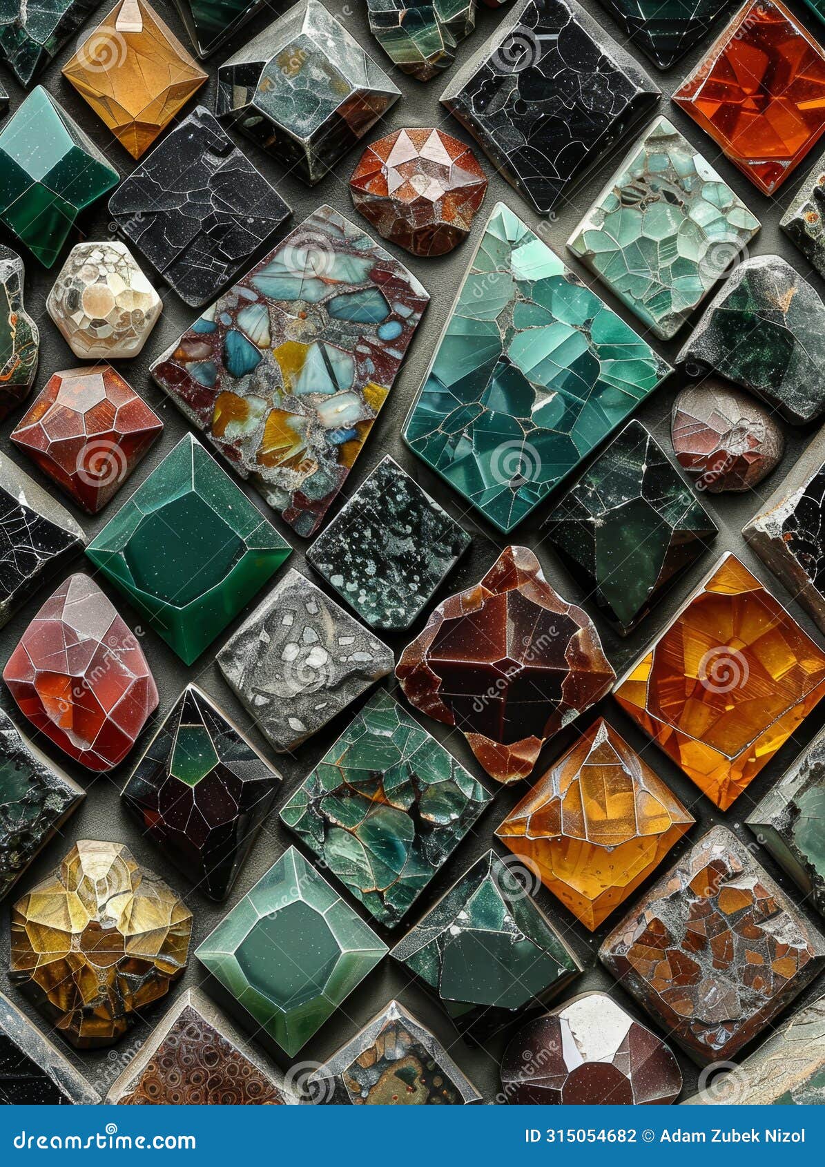 Collection of Colorful Cut Gemstones in Various Shapes Stock ...