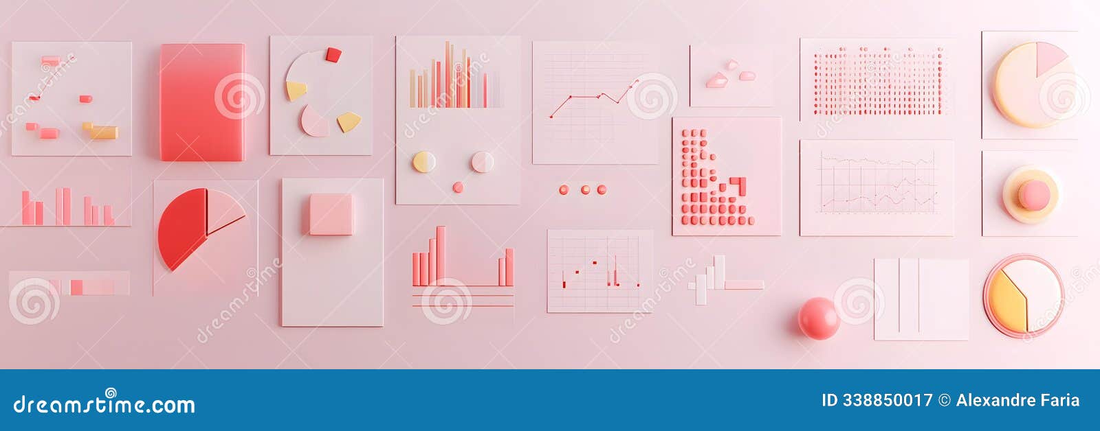 Collection of Colorful Data Visualizations Stock Illustration ...