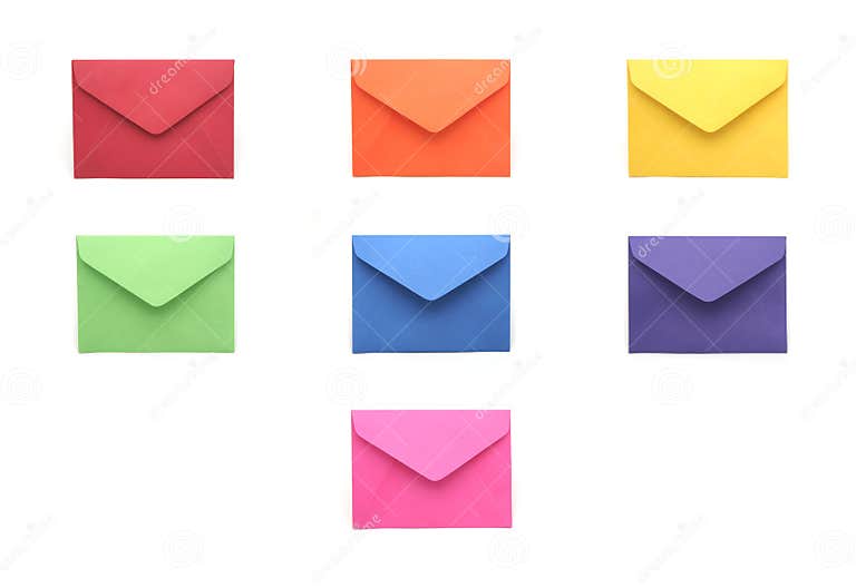 Collection of Colorful Envelopes Stock Image - Image of purple, paper ...