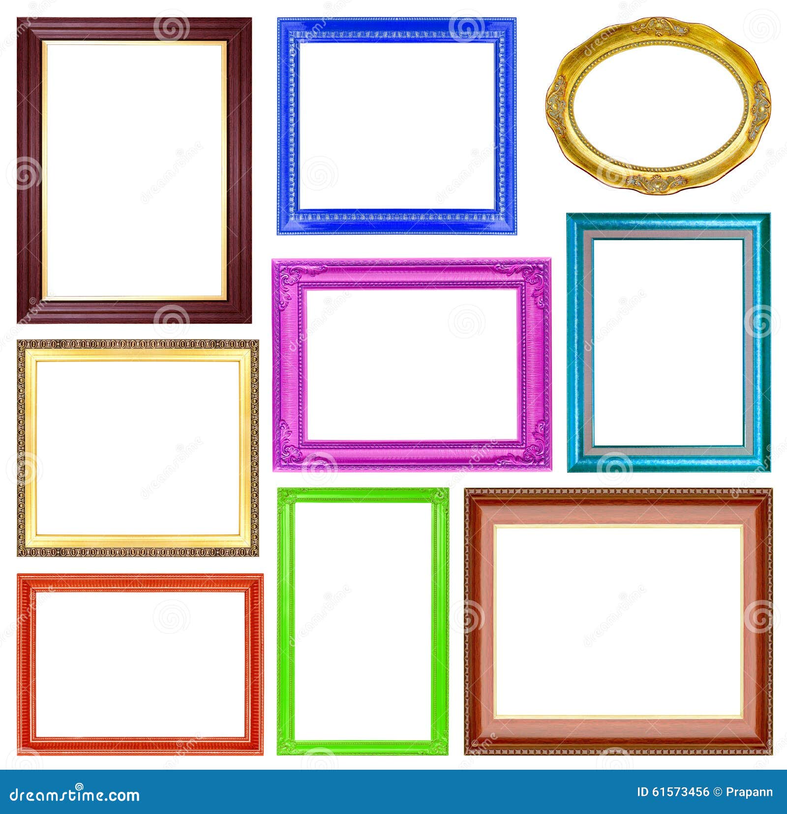 The Collection Colorful Frames on the White Background Stock Photo ...