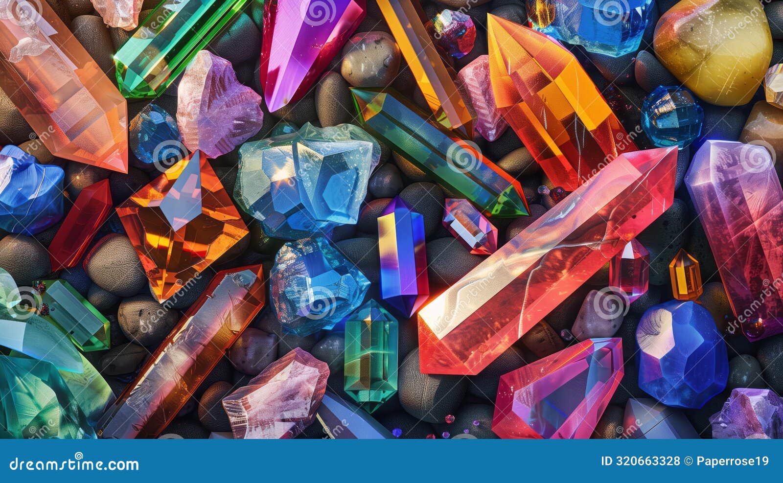 A Collection of Colorful Gems and Crystals Stock Photo - Image of ...