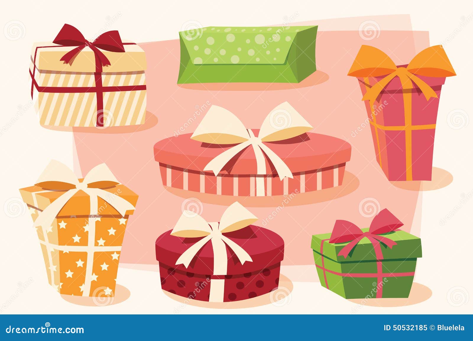 Collection of Colorful Gift Boxes with Bows and Ribbons Stock Vector ...
