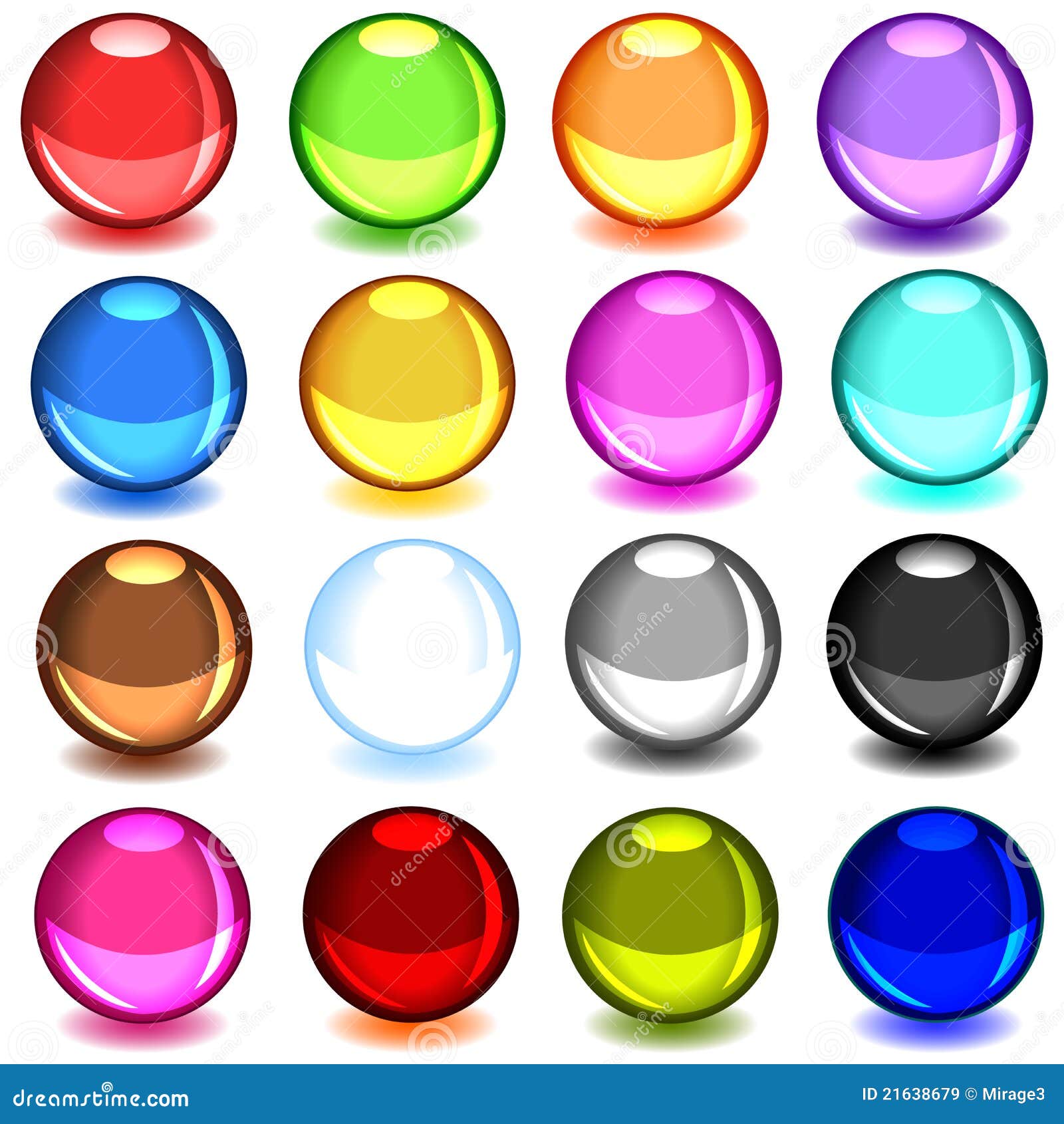 Collection of Colorful Glossy Spheres Stock Illustration - Illustration ...