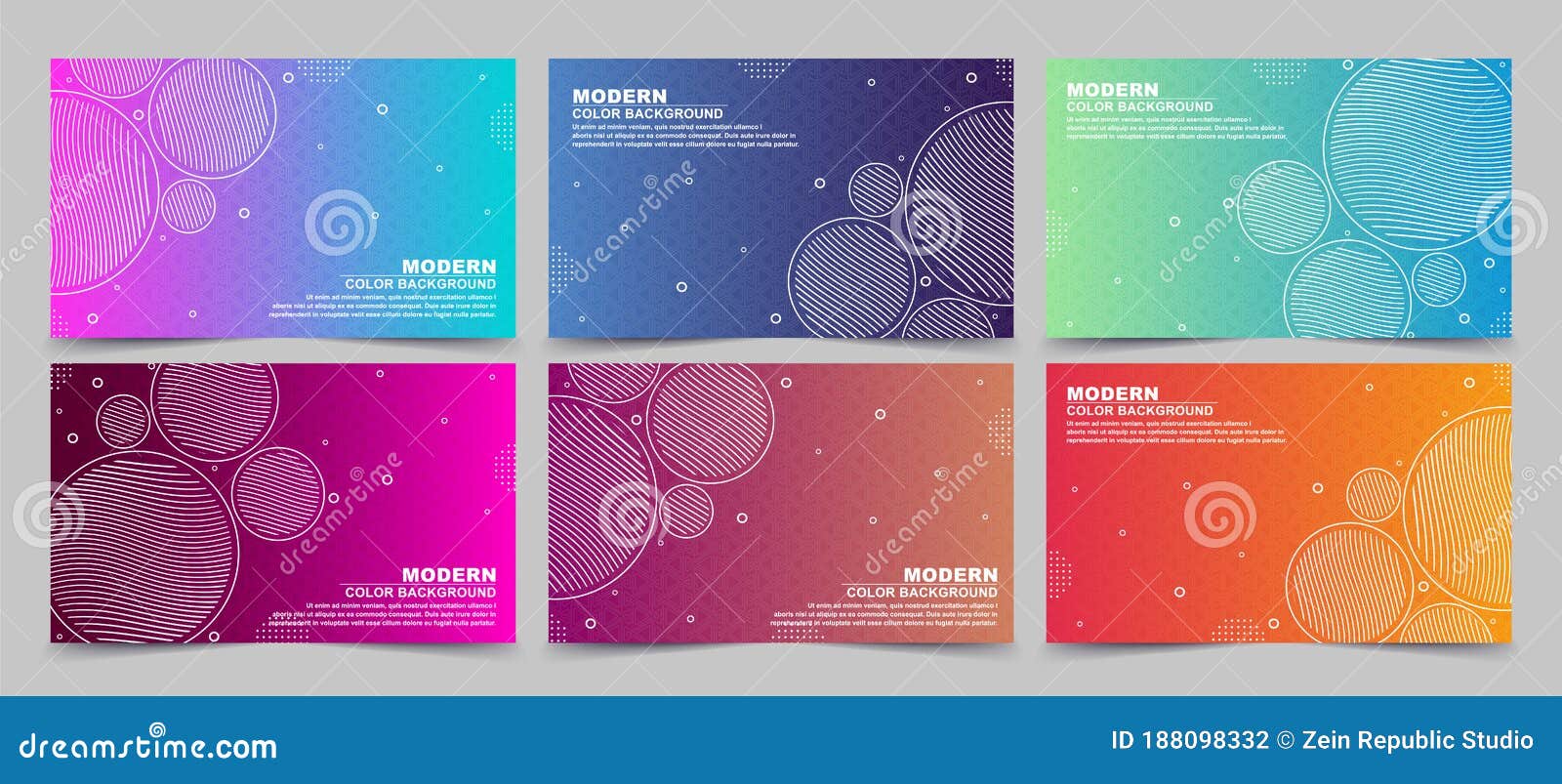 Collection of Colorful Gradient Banners with Geometric Textures and ...