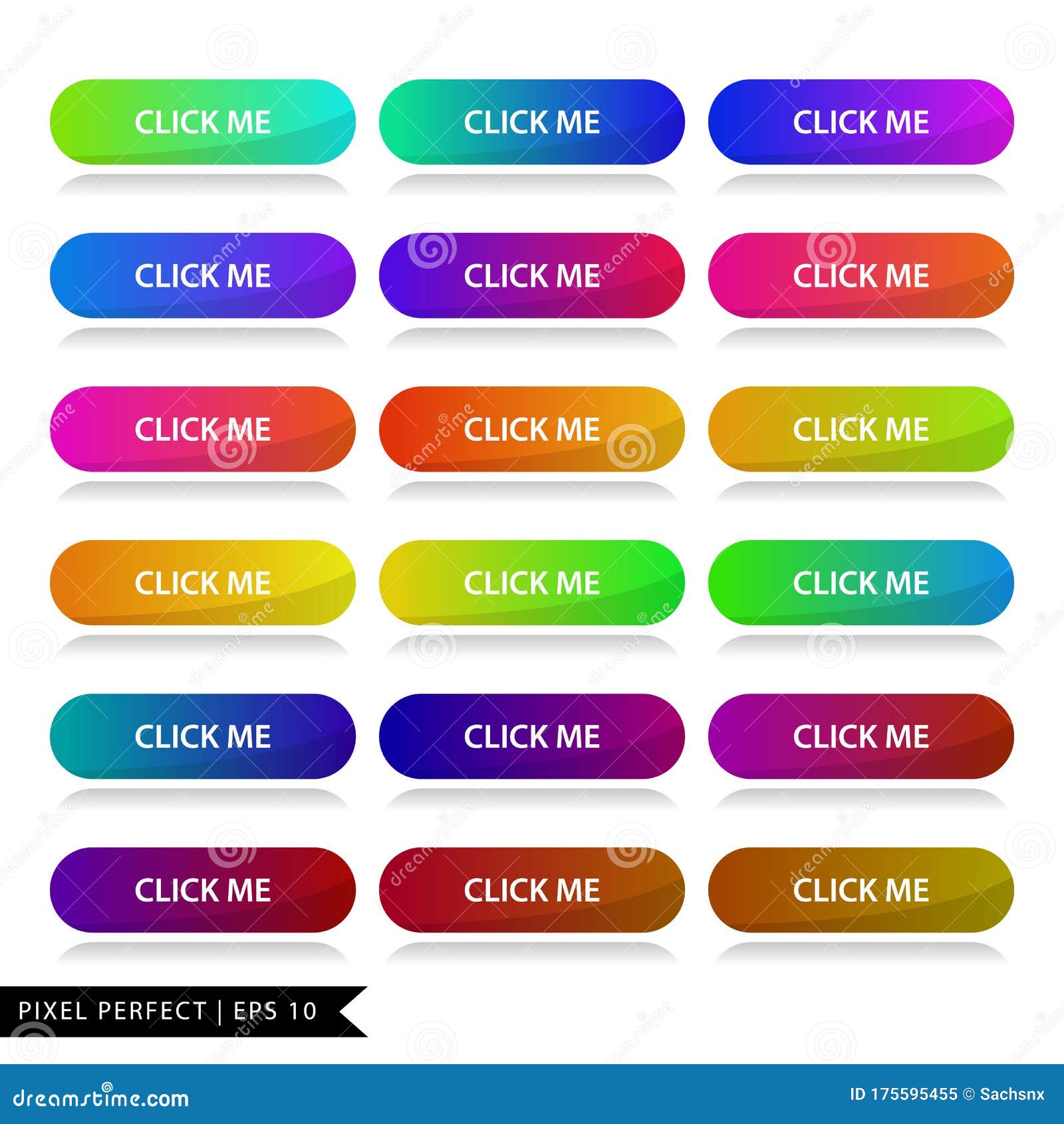 Collection of Colorful Gradients Web Buttons for Websites. Stock Vector ...