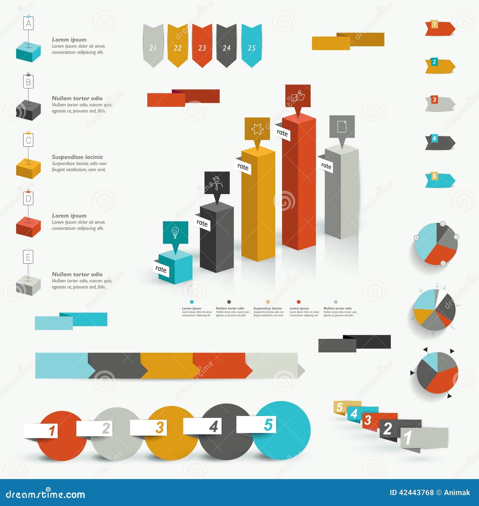 Collection of Colorful Infographic Elements. Stock Vector ...