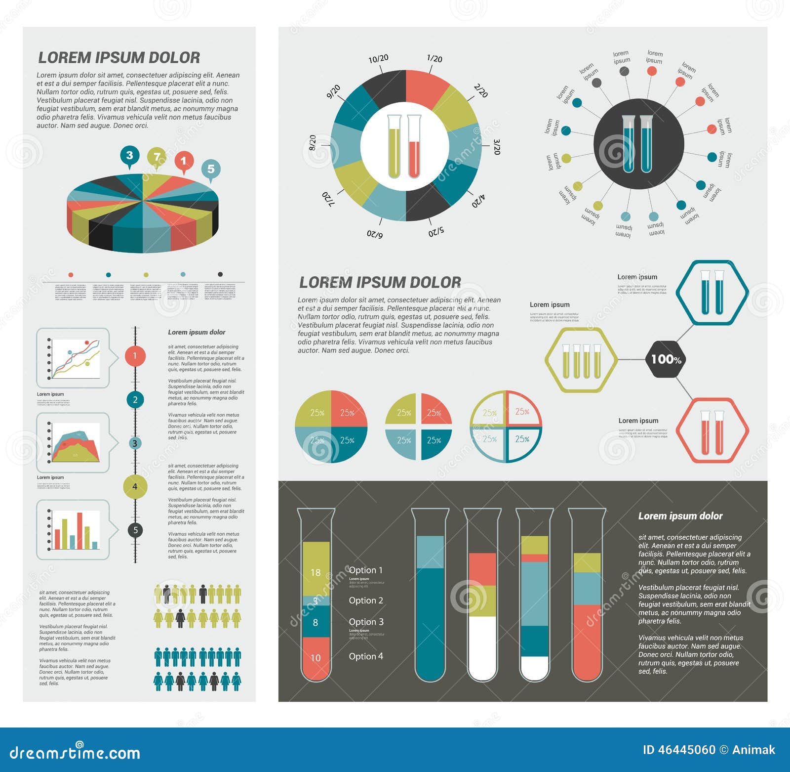 Collection of Colorful Infographic Elements. Stock Vector ...