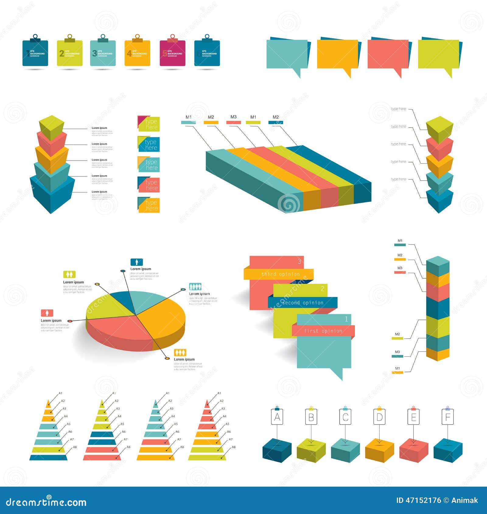 Collection of Colorful Infographic Elements. Stock Vector ...