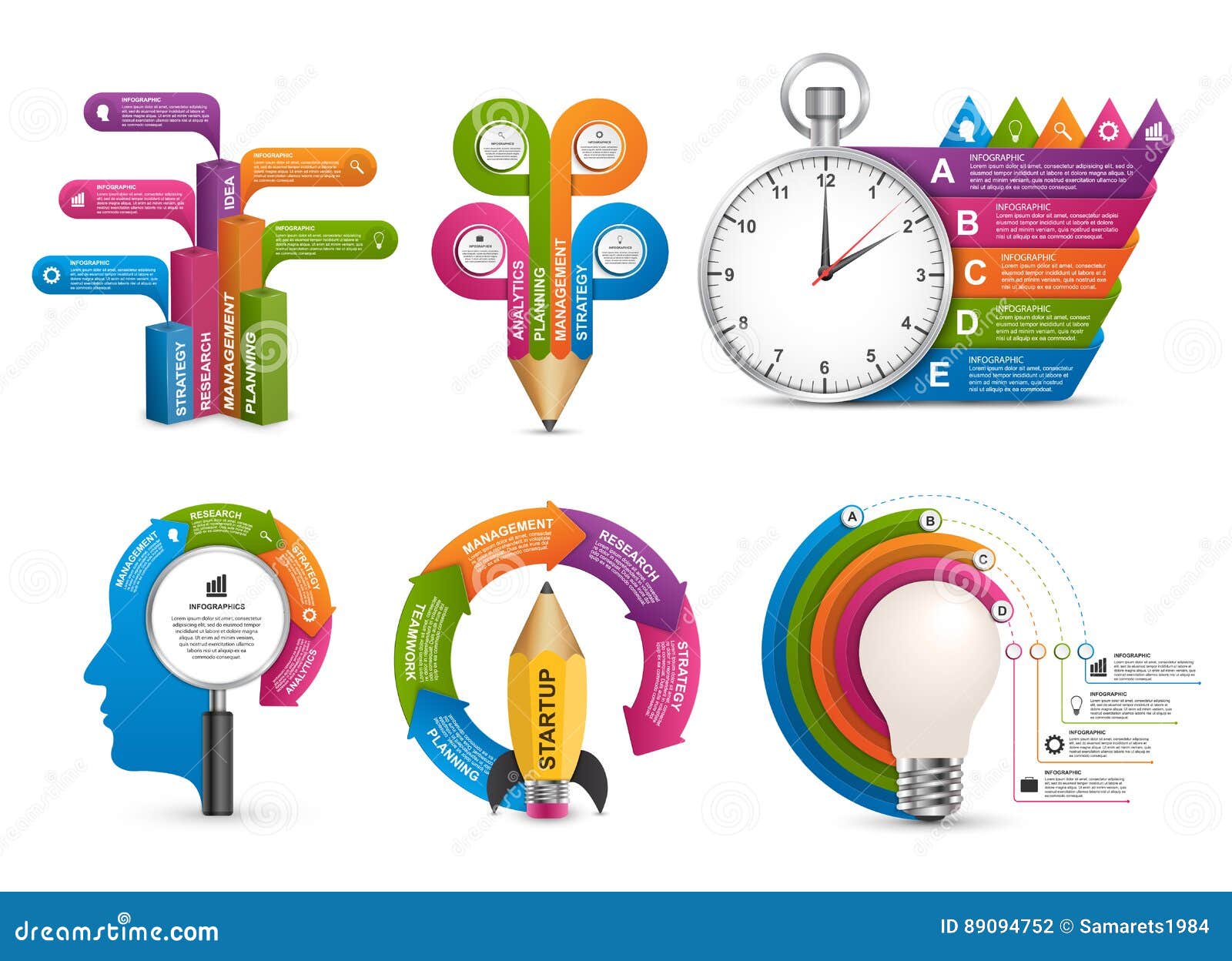 Collection of Colorful Infographics. Design Elements. Infographics for ...