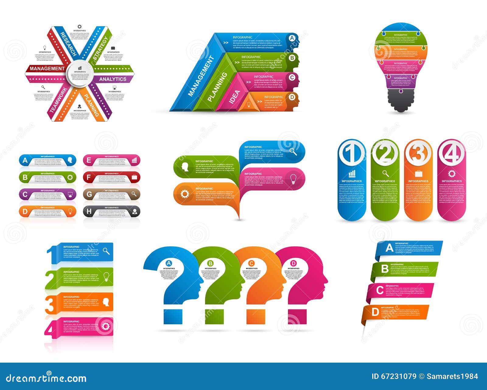 Collection of Colorful Infographics. Design Elements Stock Vector ...