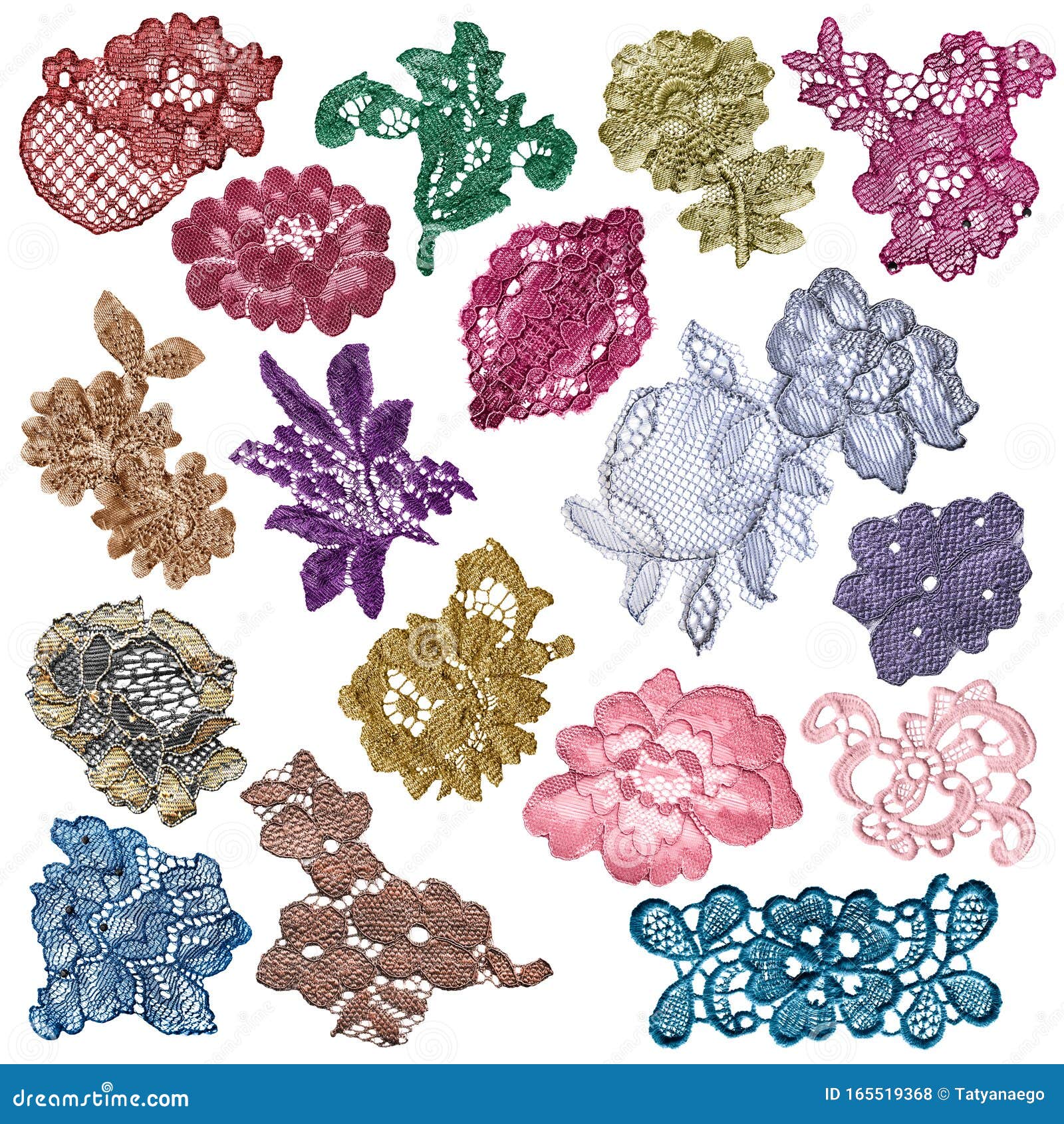 Collection of Colorful Lace Stock Photo - Image of handiwork, decor ...