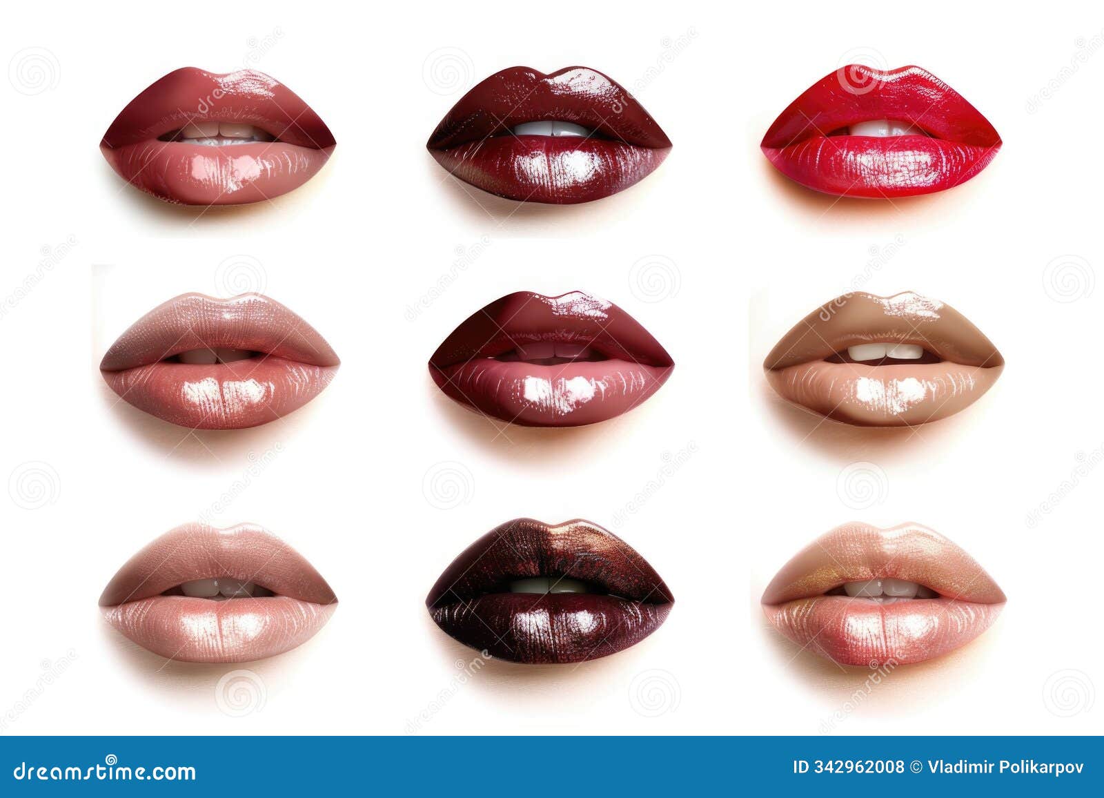 A Collection of Colorful Lips on a Clean White Background Stock Photo ...