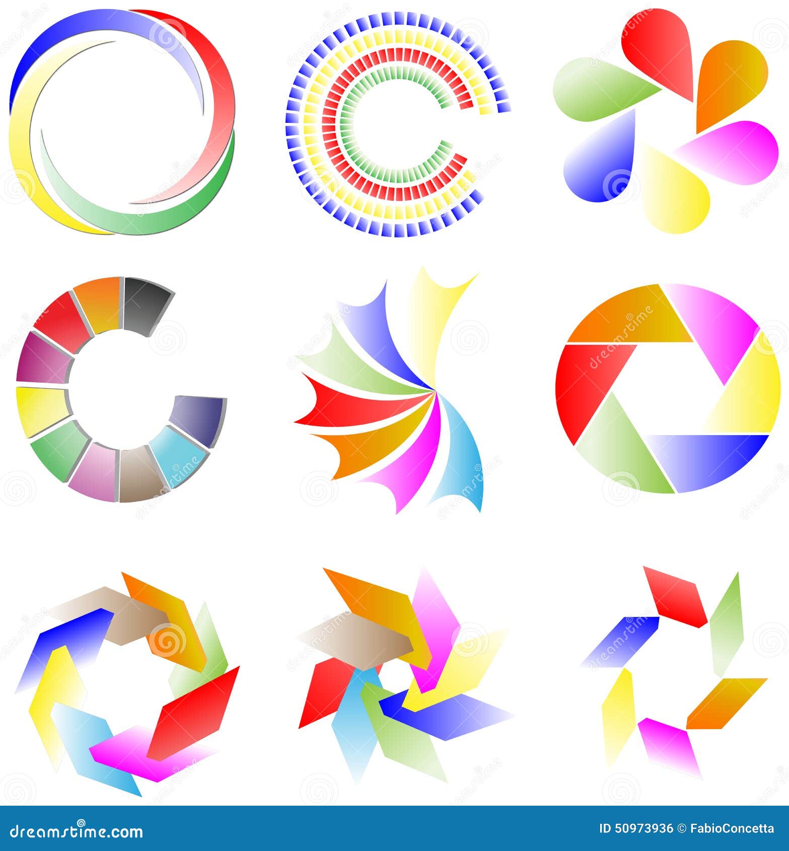 Collection of Colorful Logos Stock Illustration - Illustration of ...