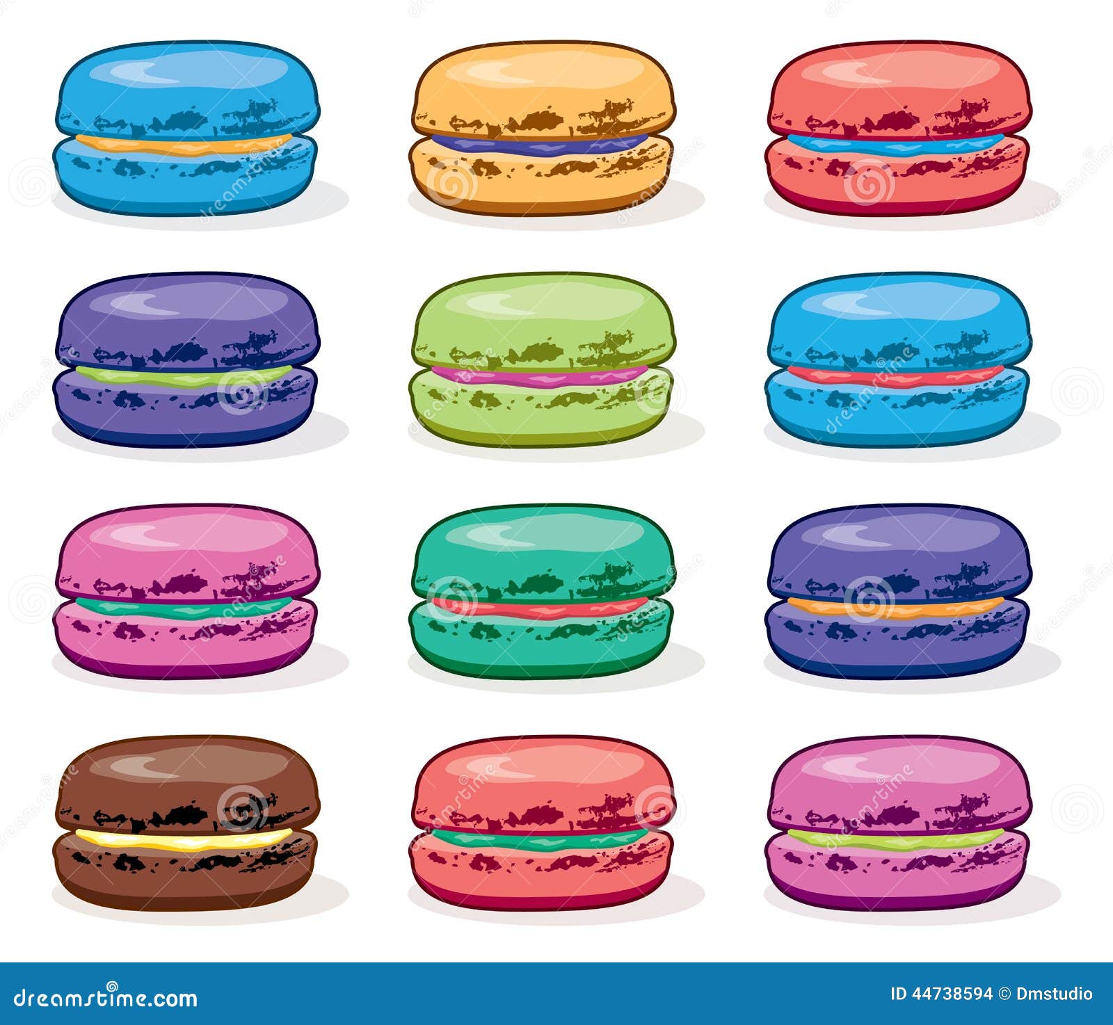 Vector Collection of Colorful Macarons Stock Vector - Illustration of ...