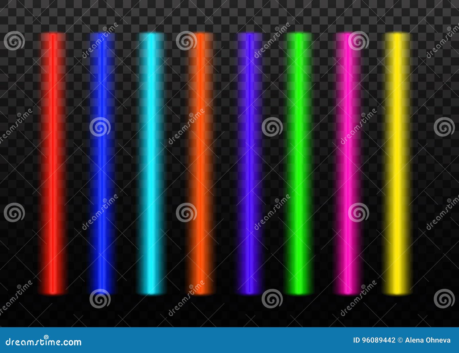 Collection Colorful Neon or Laser Vector Beams. Stock Vector ...